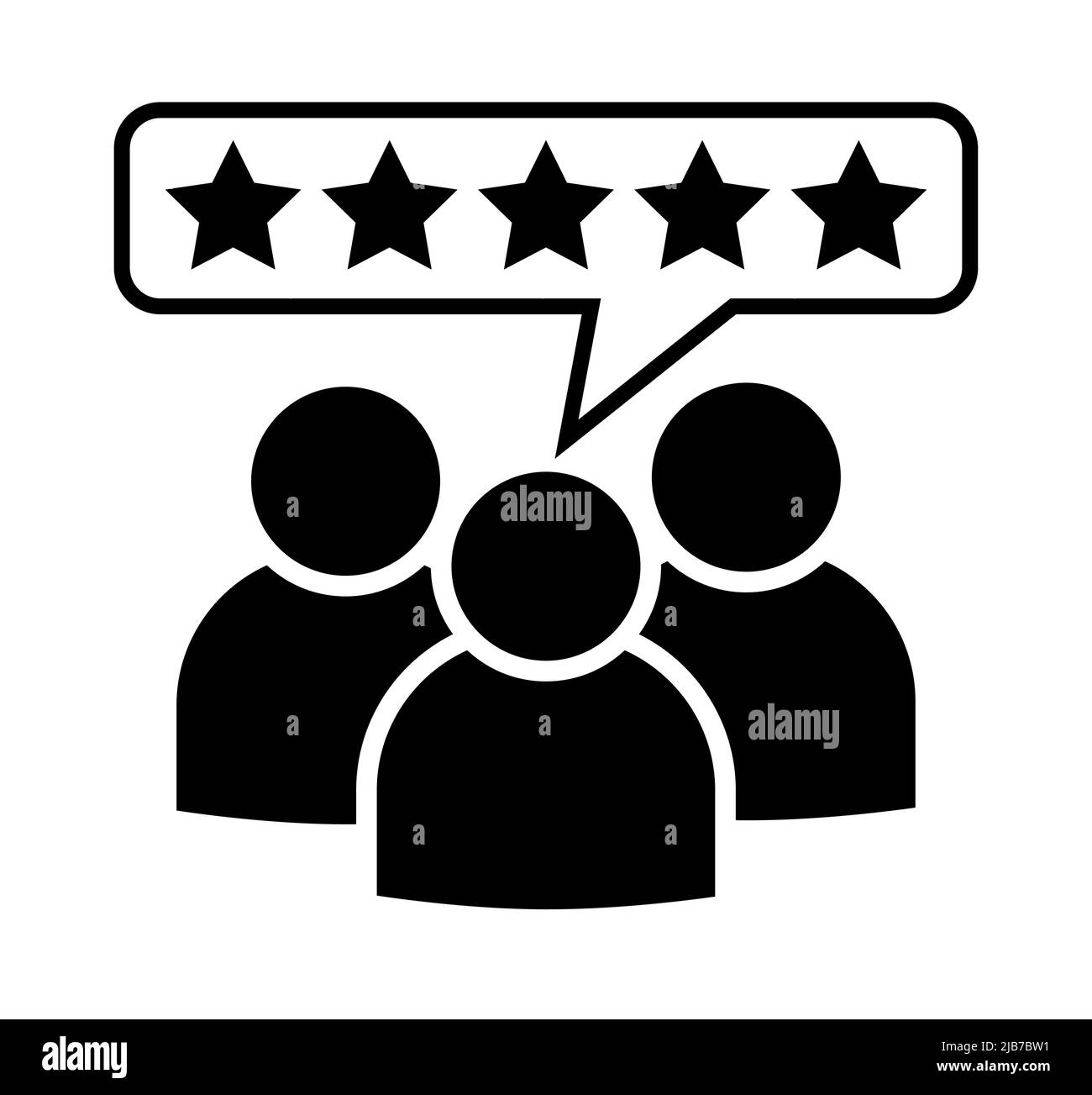 5 stars positive review of customer. Feedback with satisfaction rating ...