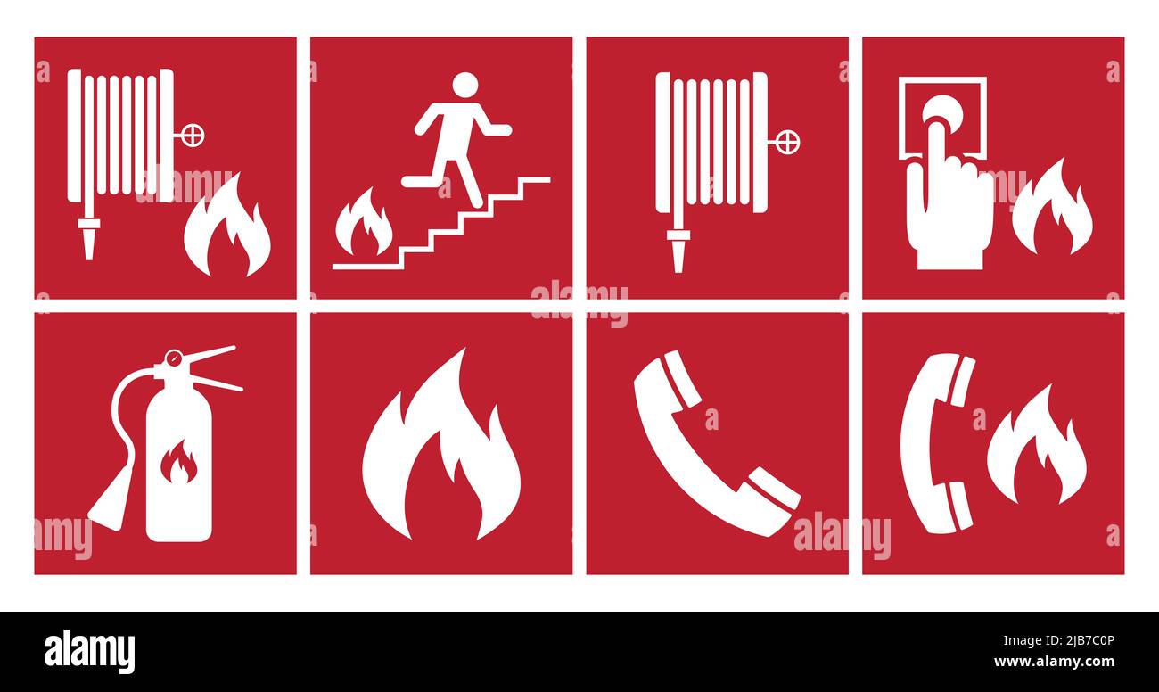 Set fire signs on Cut Out Stock Images & Pictures - Alamy