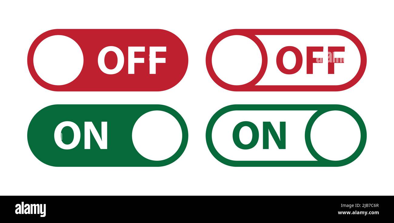On and Off Toggle Switch Buttons, user Interface, vector icon Illustration Stock Vector Image ...