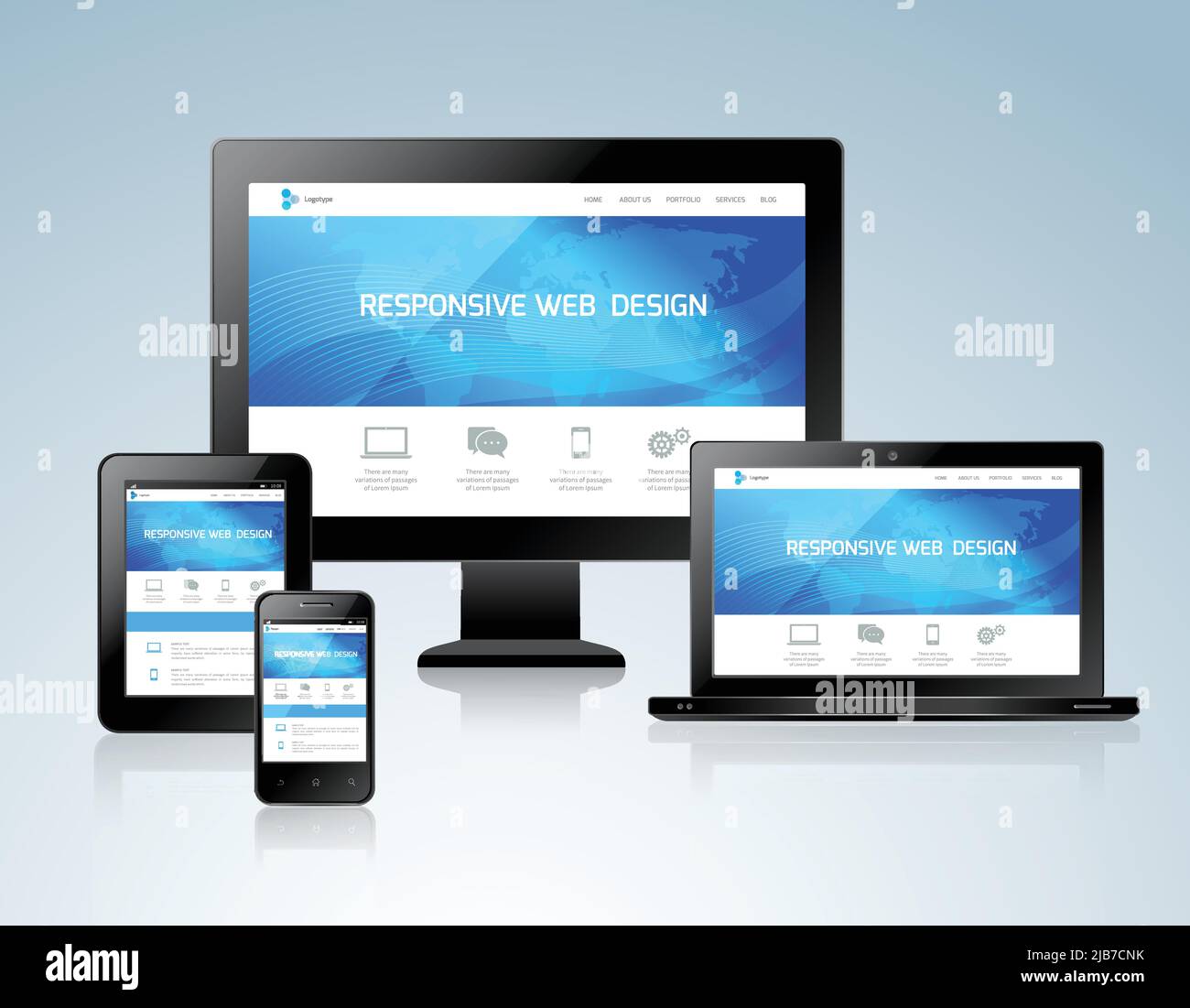 Responsive websites design for computers tablets and mobile phones ...