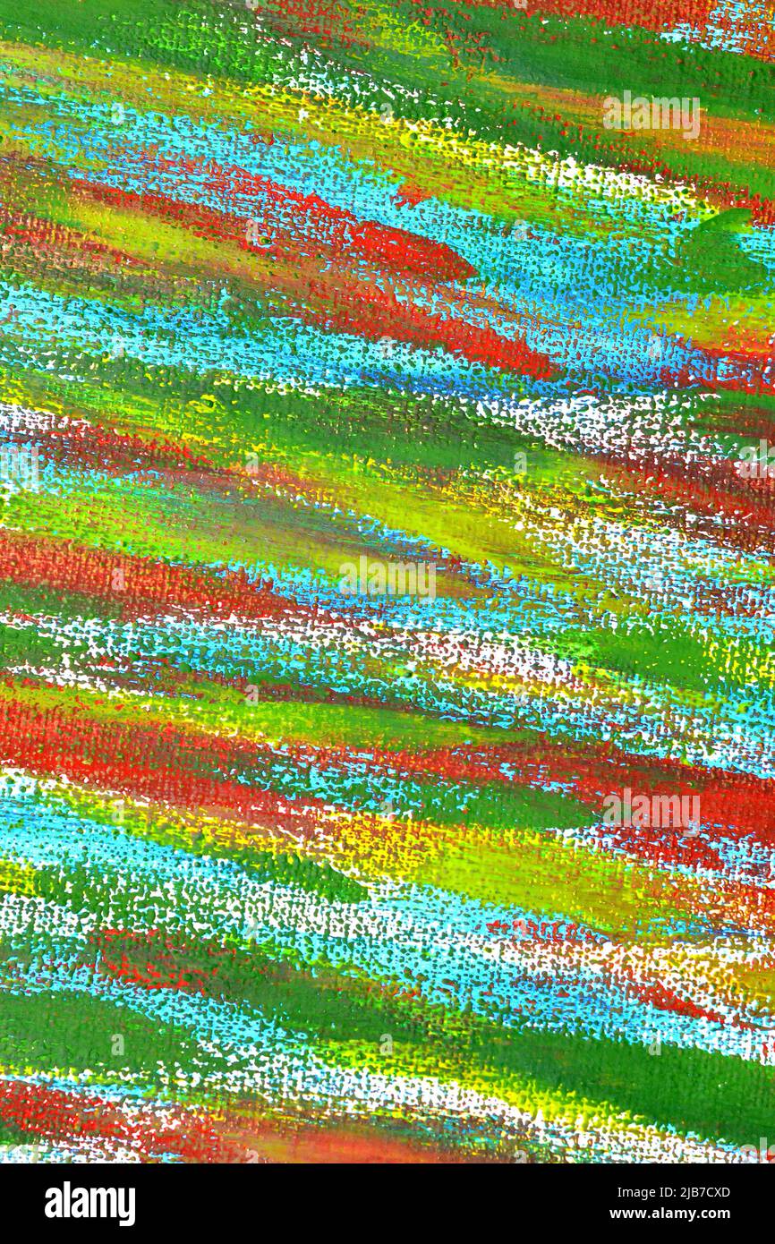Creative background of colorful brush strokes on canvas closeup ...