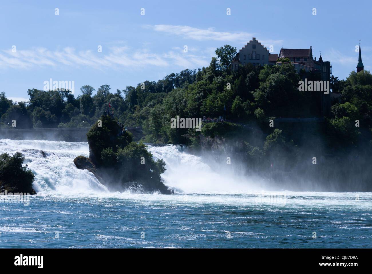 The Rheinfall is found on the border between Switzerland and Germany at ...