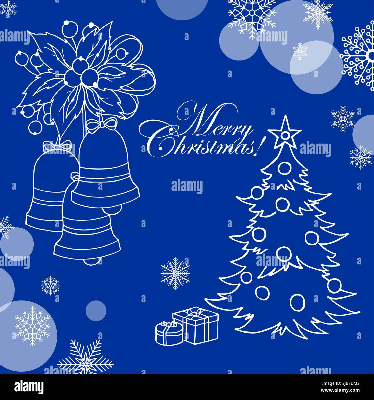 christmas card with white pattern on blue background Stock Vector Image ...