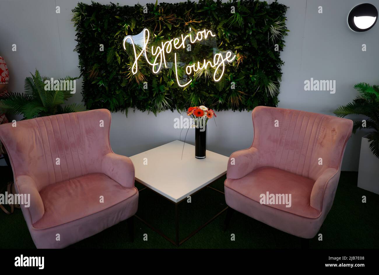 A general view of the Hyperion Lounge on Ladies Day during the Cazoo ...