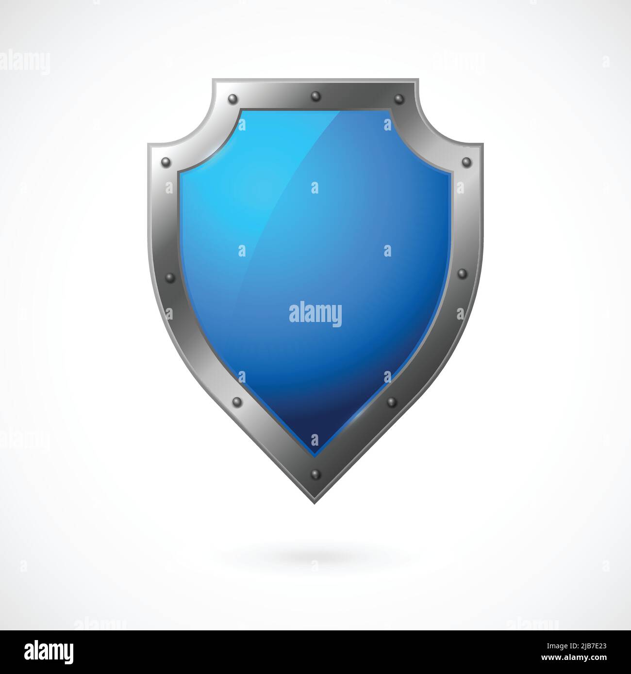 Old style steel metal shield isolated on white background vector ...
