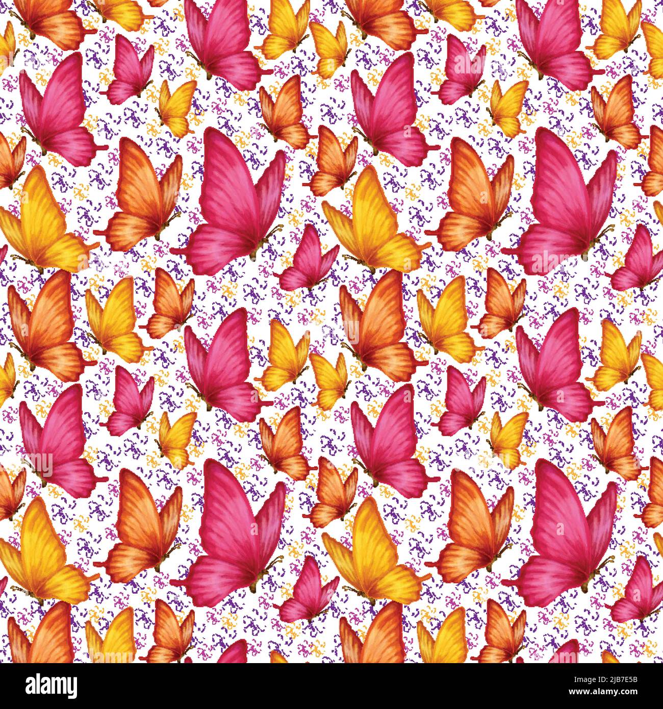Colorful romantic butterflies decoration seamless pattern vector ...