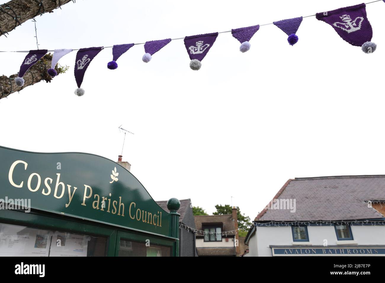 UK. 03rd June, 2022. COSBY, LEICESTER, ENGLAND. JUNE 3RD 2022. Bunting ...