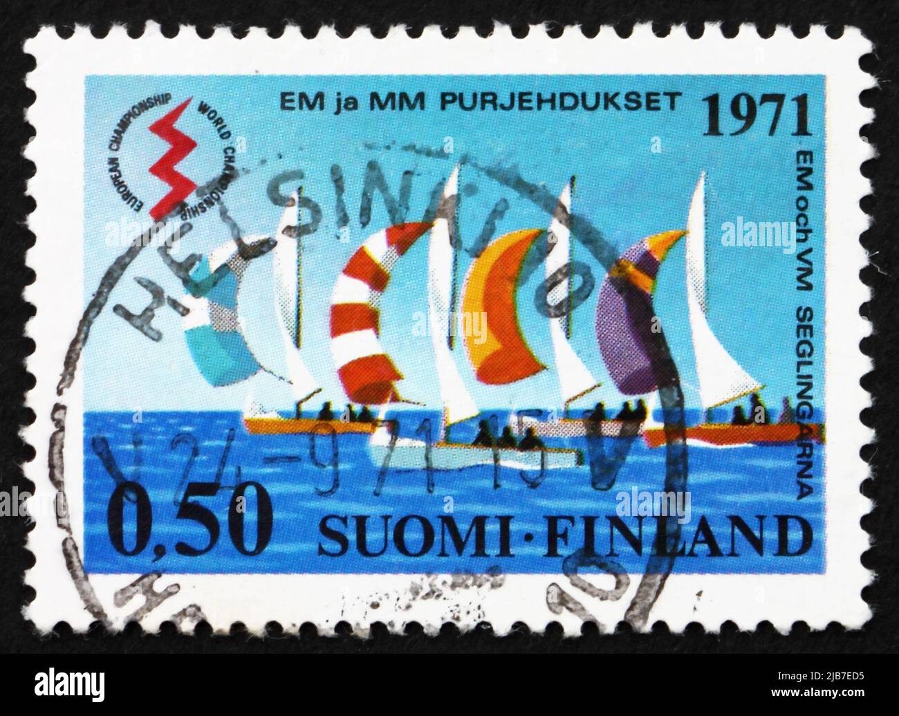 FINLAND - CIRCA 1971: a stamp printed in the Finland shows Sailboats ...