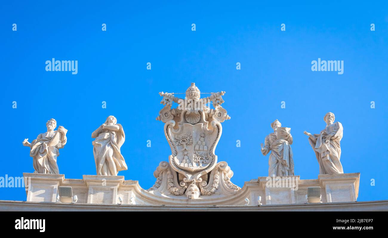 ROME, ITALY - CIRCA AUGUST 2020: antique Vatican symbol located in ...