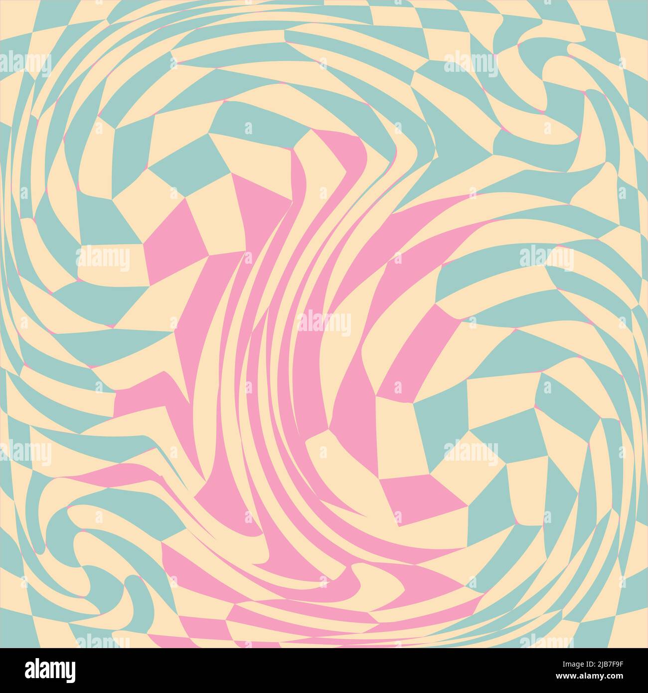 1970 Wavy Swirl Seamless Pattern In Orange And Pink Colors Seventies Style Groovy Background