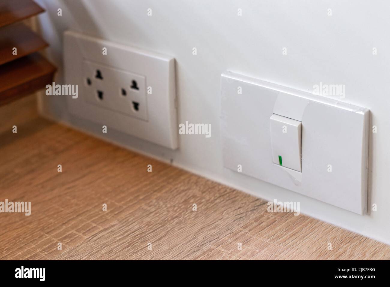 Power outlet on White Marble Background Stock Photo - Alamy