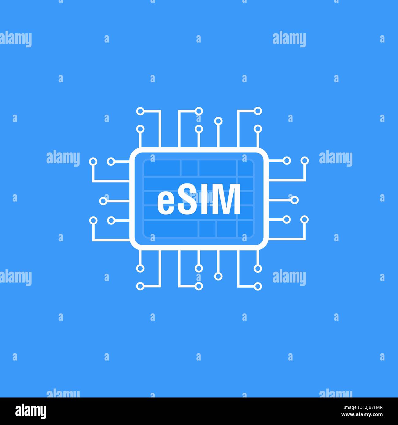 eSIM card chip sign. Embedded SIM concept. New mobile communication ...