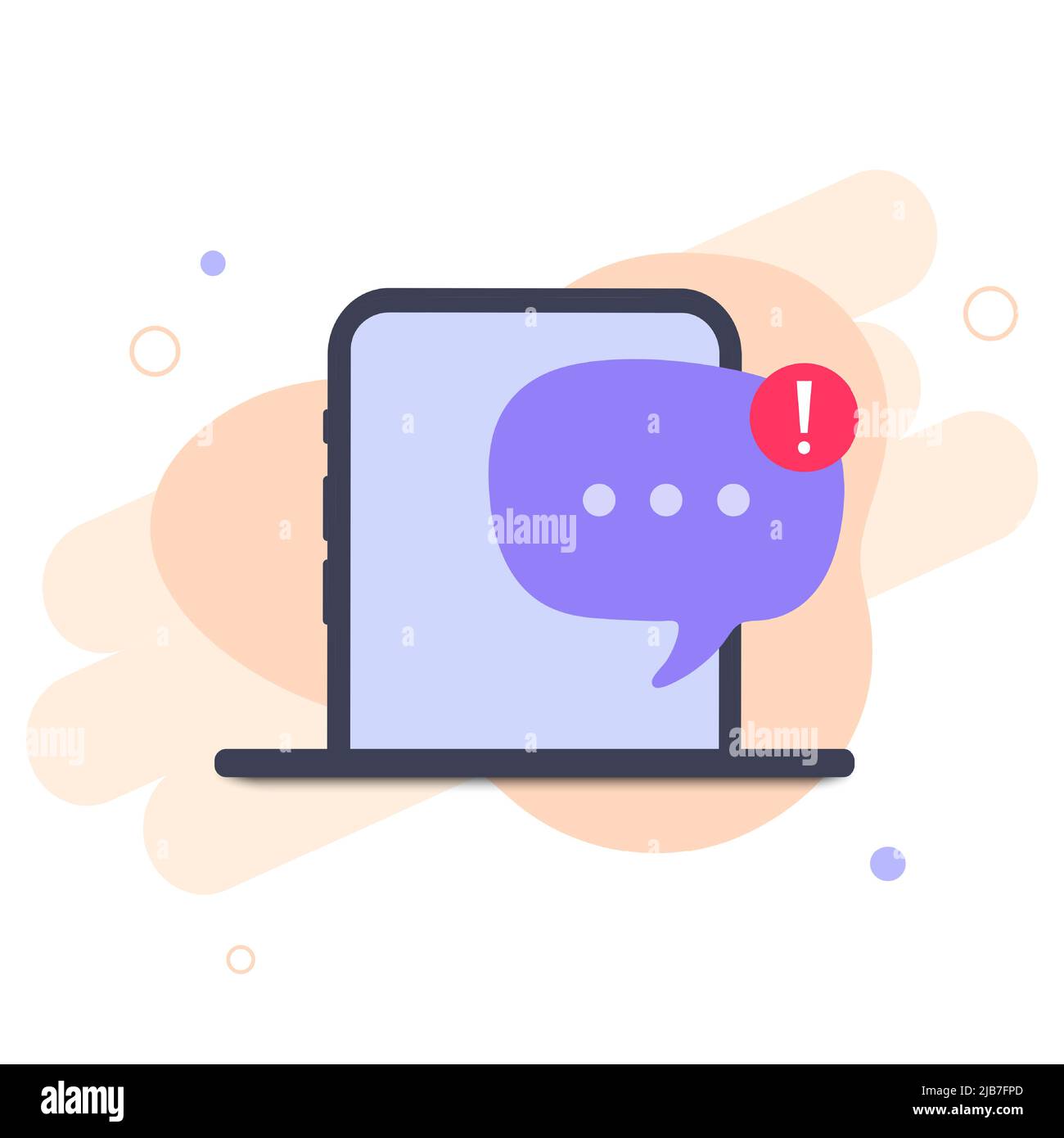 New messages notification on mobile phone vector illustration, message ...
