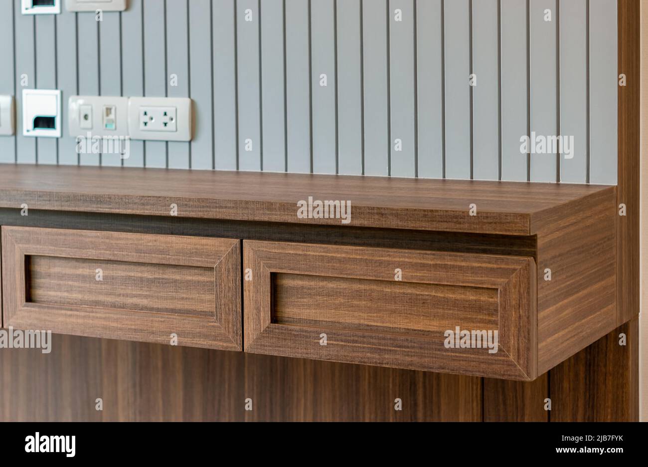 Close up of cabinets wood in house Stock Photo - Alamy
