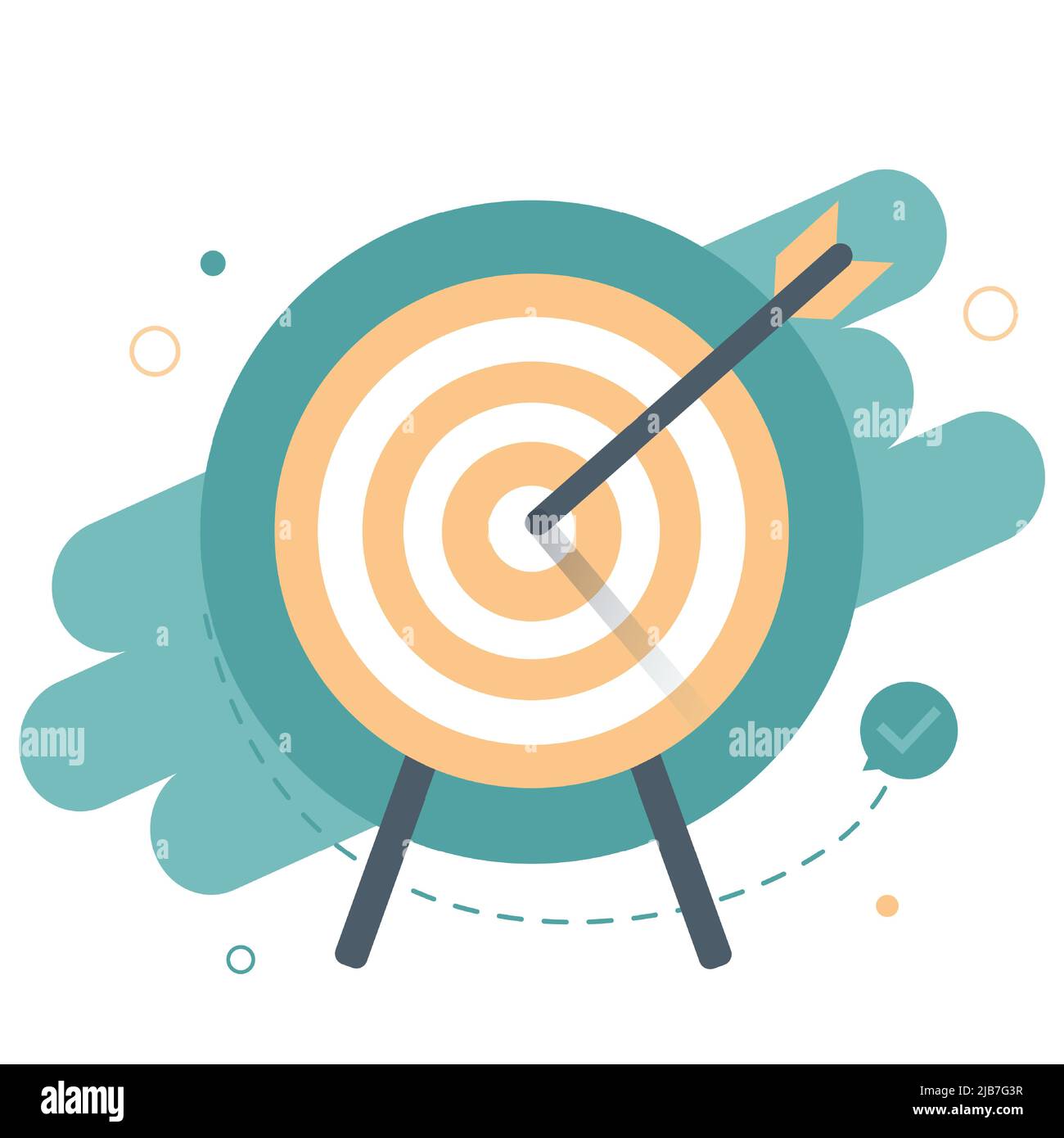 Target with arrow, standing on a tripod. Goal achieve concept. Vector ...