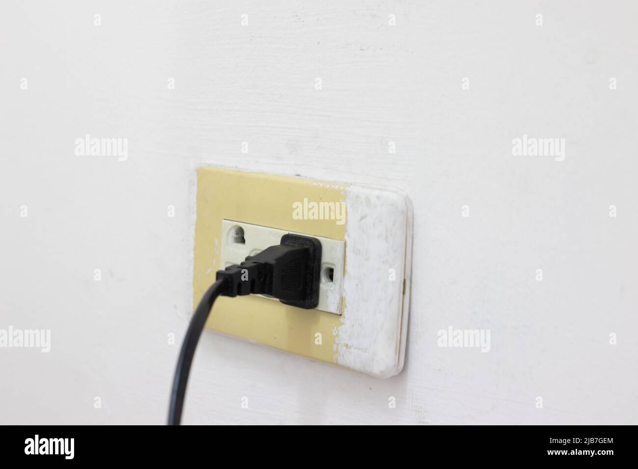 Old Power outlet on White Background Stock Photo - Alamy