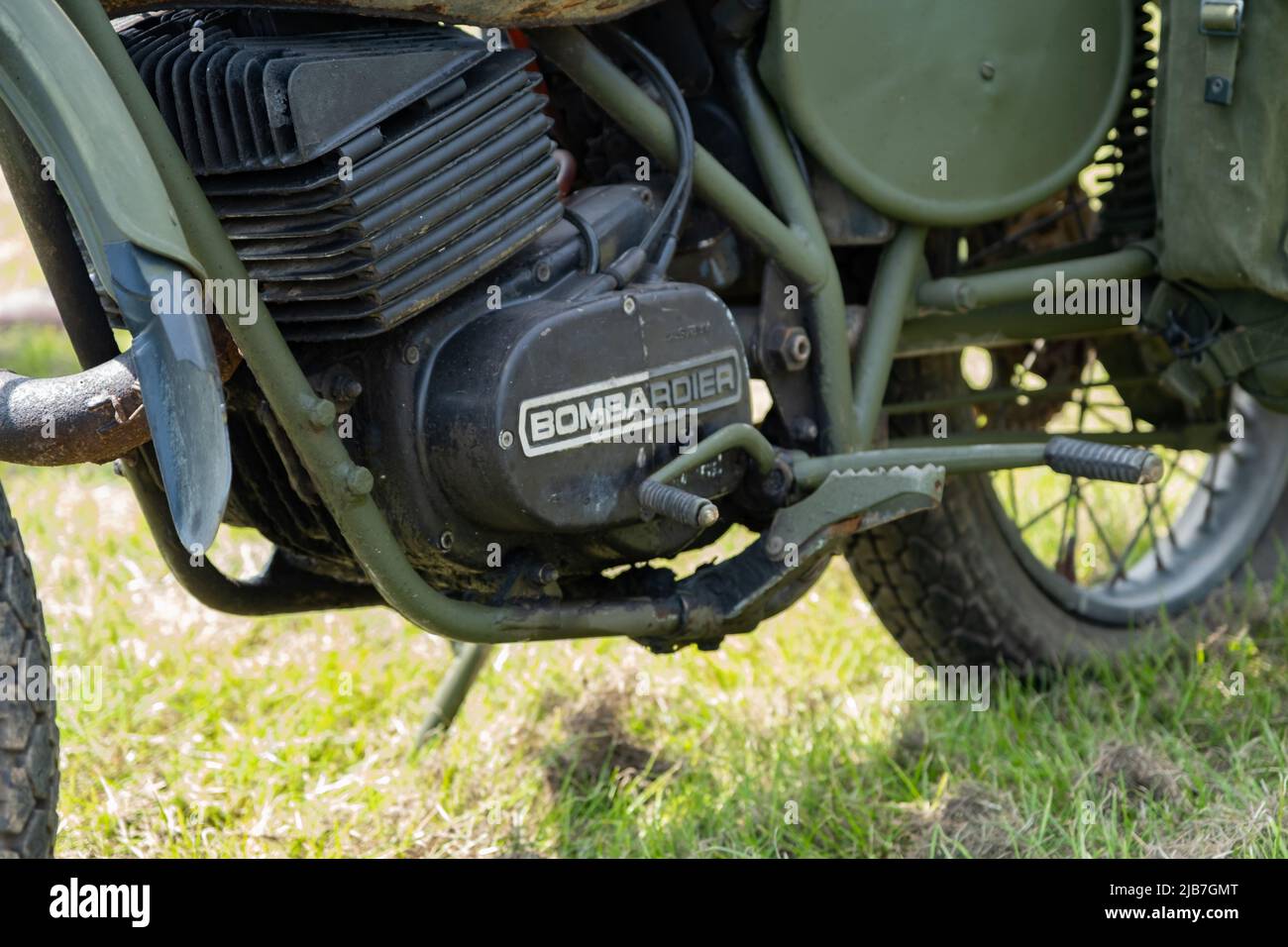 East Kirkby, Lincolnshire, UK – June 02 2022. Close up of the side of a ...
