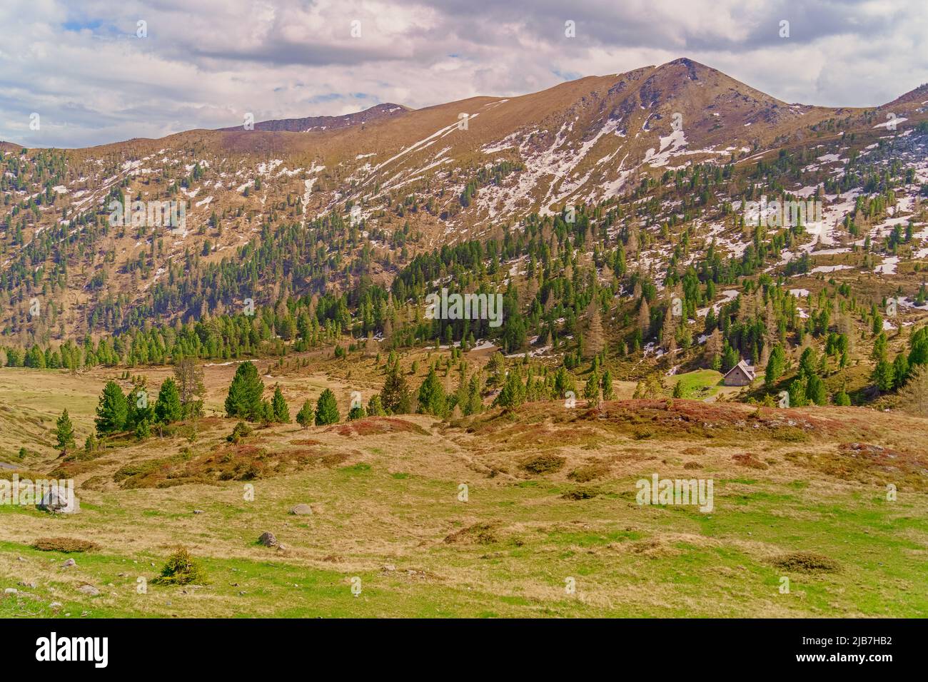 Alpine panorama from Nockberge mountains in Austria, Carinthia Stock ...