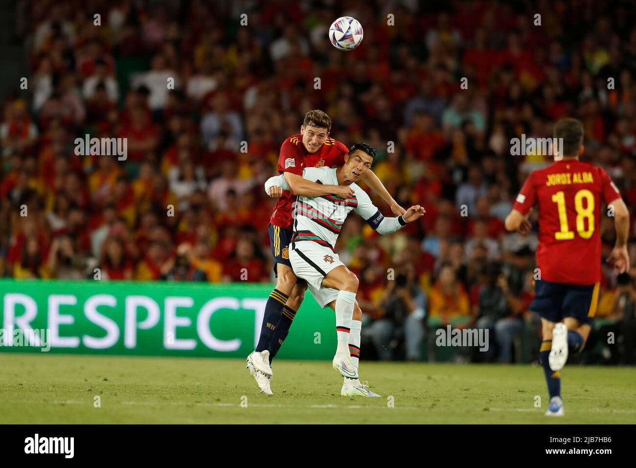 Sevilla, Spain. 2nd June, 2022. (L-R) Pau Torres (ESP), Cristiano ...