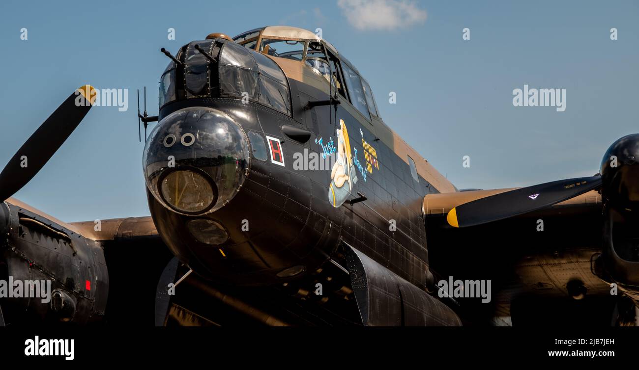 East Kirkby, Lincolnshire, UK – June 02 2022. The Avro Lancaster Bomber ...