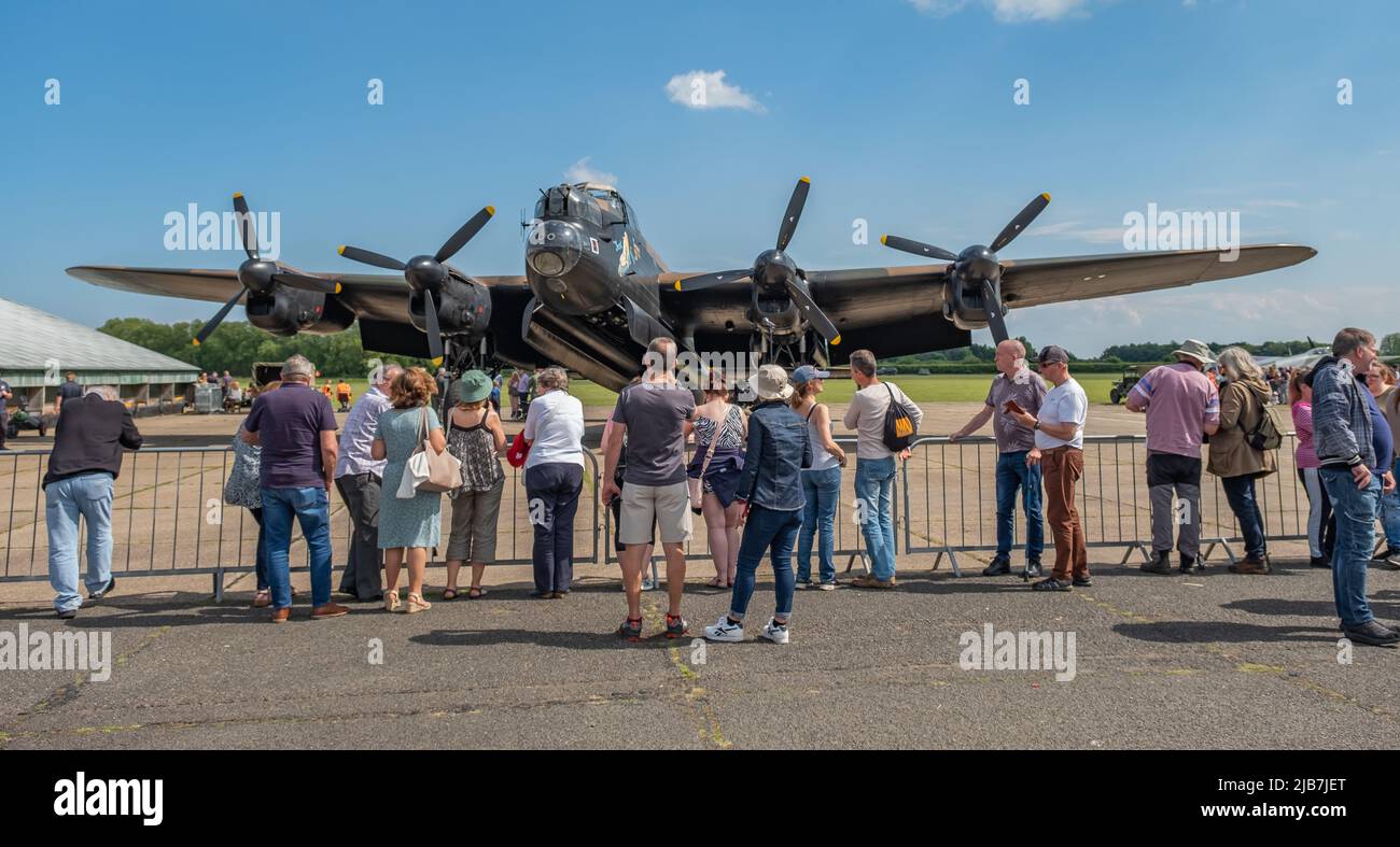 East Kirkby, Lincolnshire, UK – June 02 2022. A crowd of aviation ...
