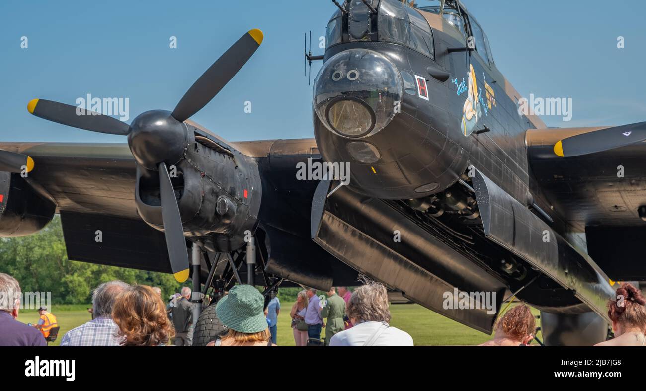 East Kirkby, Lincolnshire, UK – June 02 2022. A crowd of aviation ...