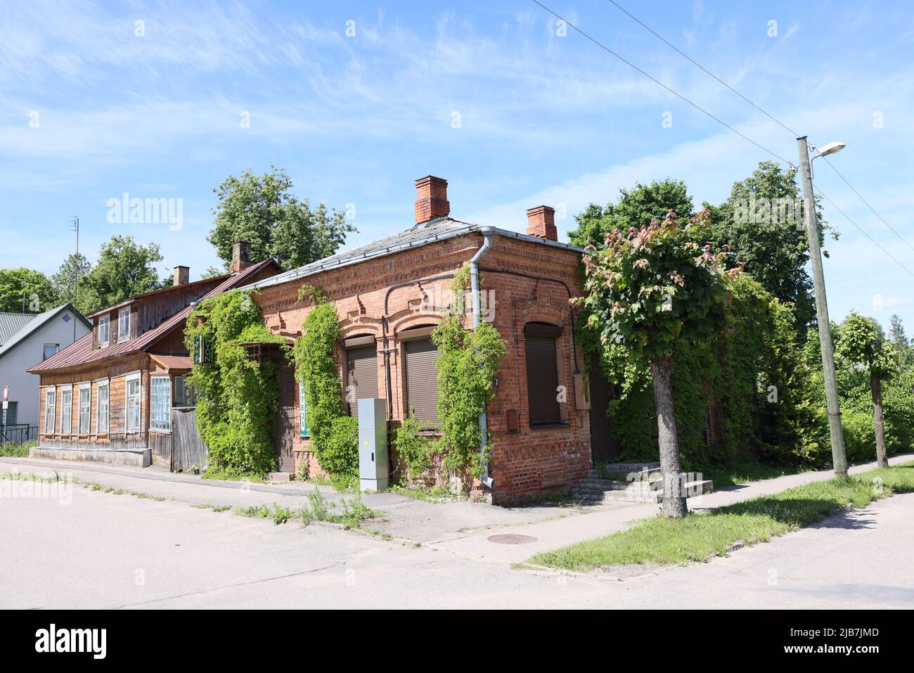 Old Jewish trading houses from 1930's made from red bricks in city of ...