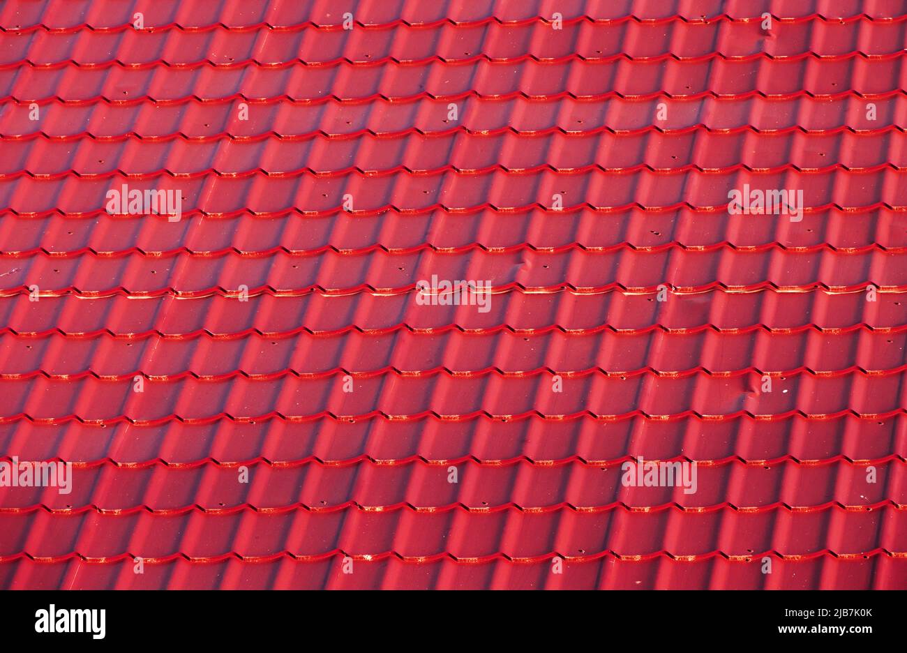 Roof top view. Red tile. The pattern of roof tile. Orange tile roof ...