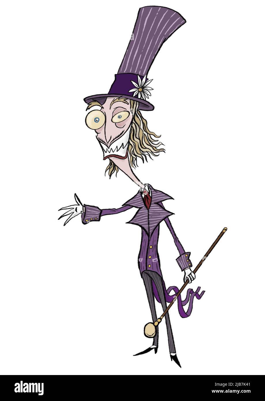 a crazy looking circus ring master, mad hatter or willy wonka type ...