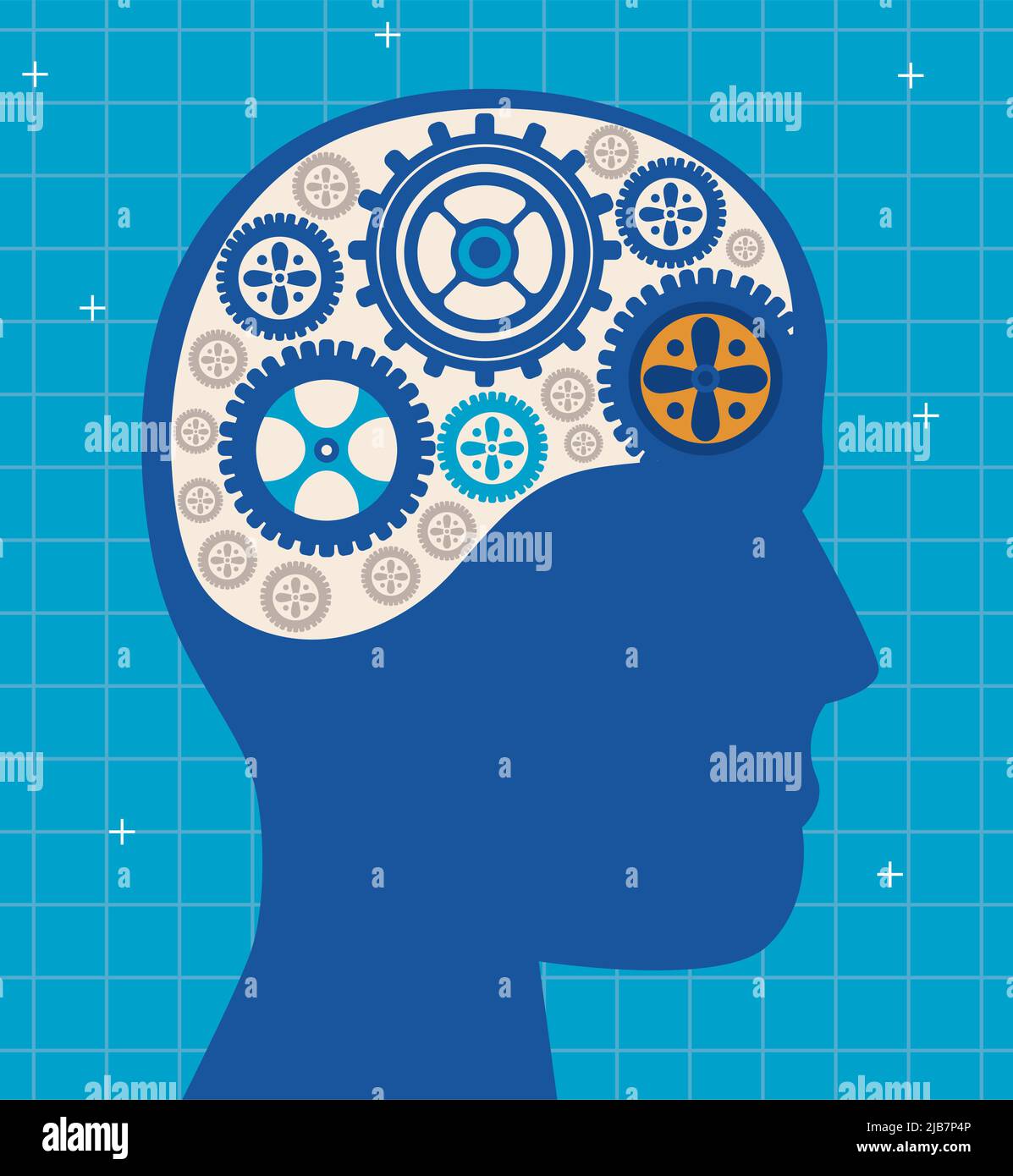 Human brain gears cogwheels hi-res stock photography and images - Alamy