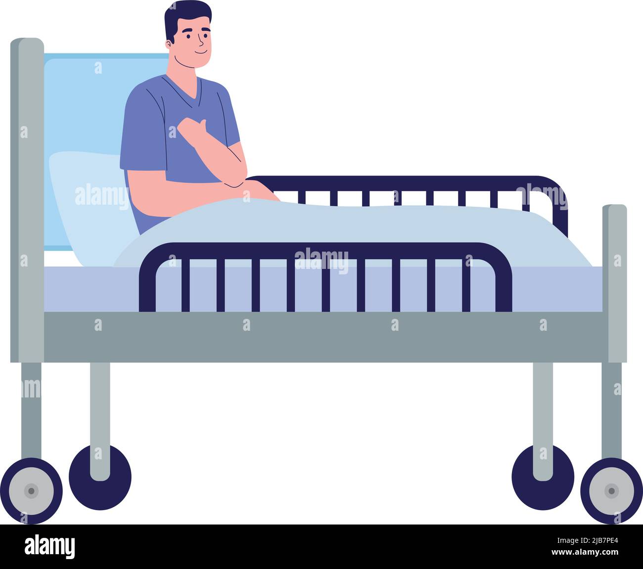 patient man in stretcher Stock Vector Image & Art - Alamy
