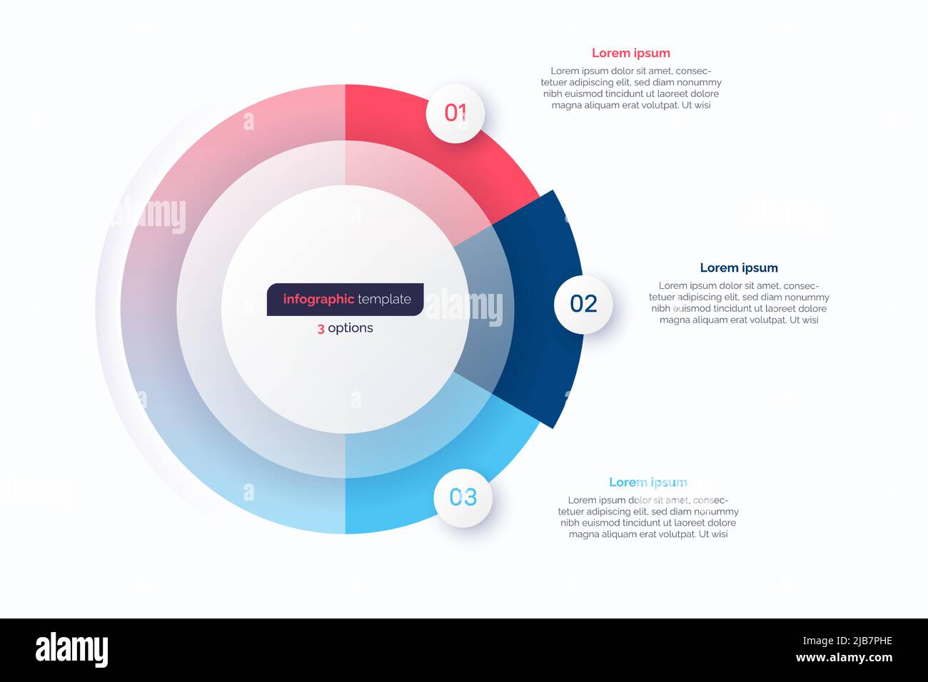 Three option circle infographic design template. Vector illustration Stock Vector Image & Art ...