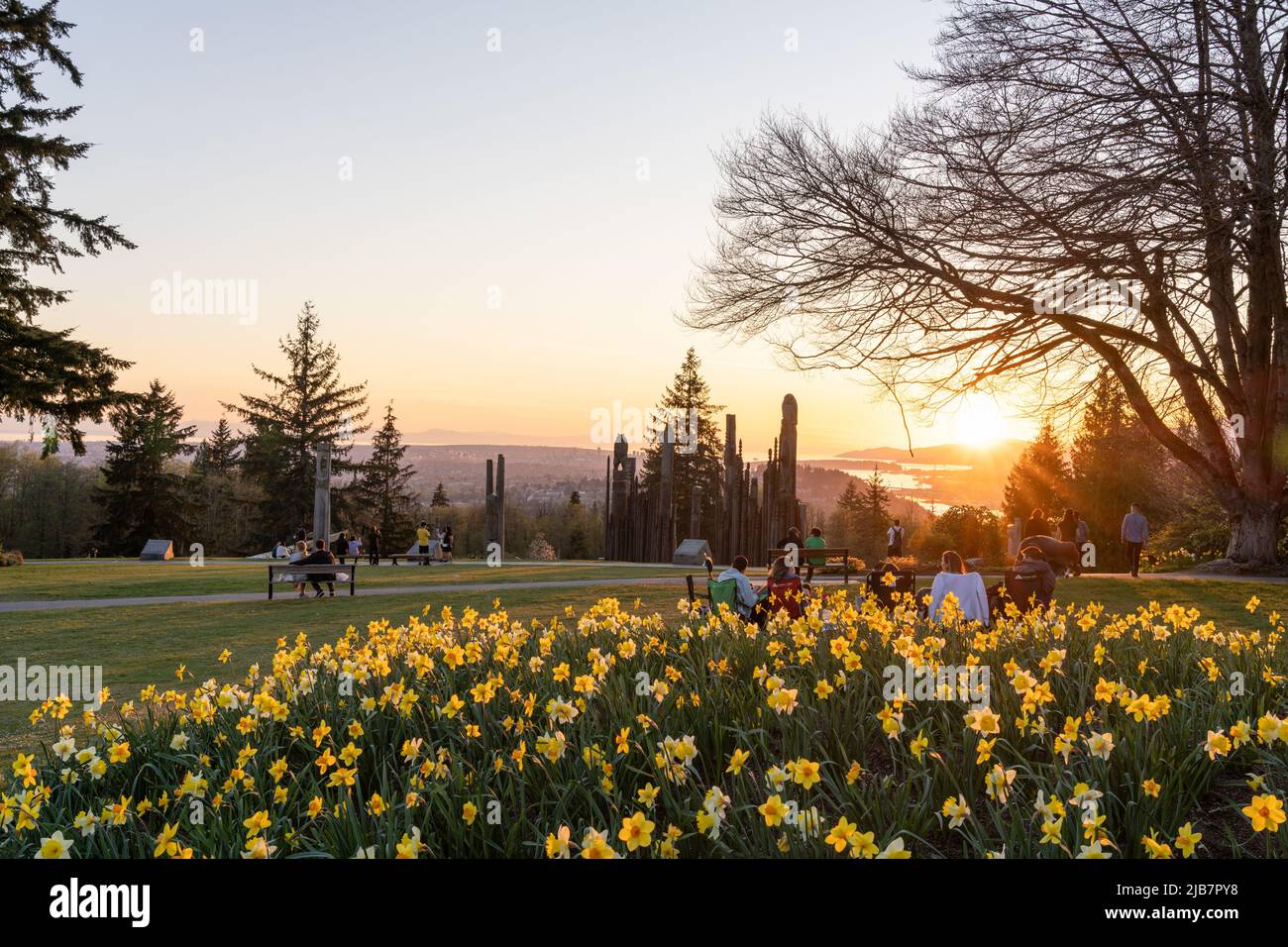 Burnaby, BC, Canada - April 18 2021 : Kushiro park in sunset time Stock ...