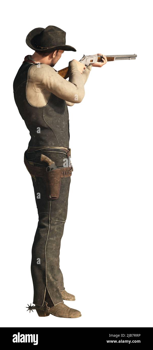 A gunslinger from the historical American Wild West, with a cowboy hat ...