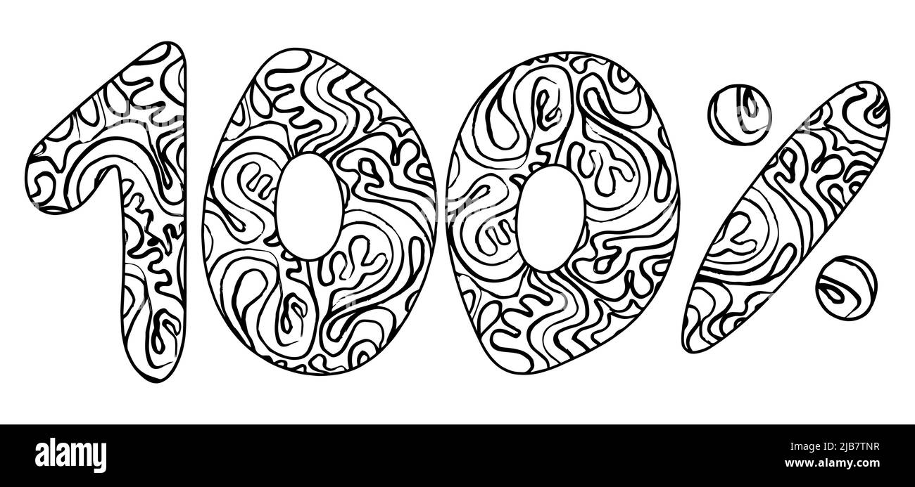 100 One hundred percent sign on white background Simple flat vector ...