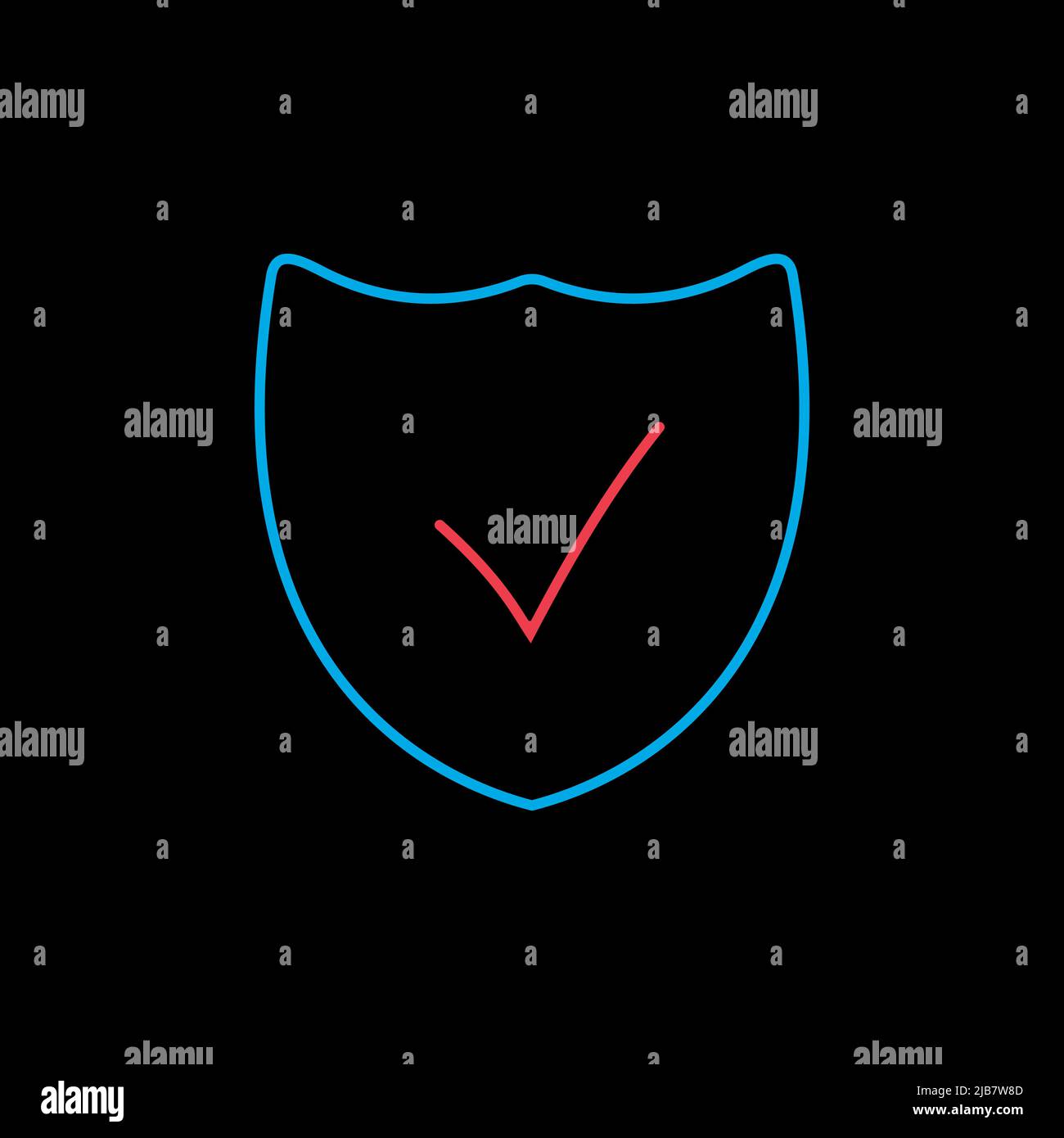 Best protection shield outline icon isolated on the black. E-commerce ...