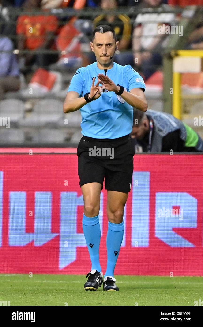 Brussels, Belgium. 03rd June, 2022. Spanish referee Jose Maria Sanchez ...