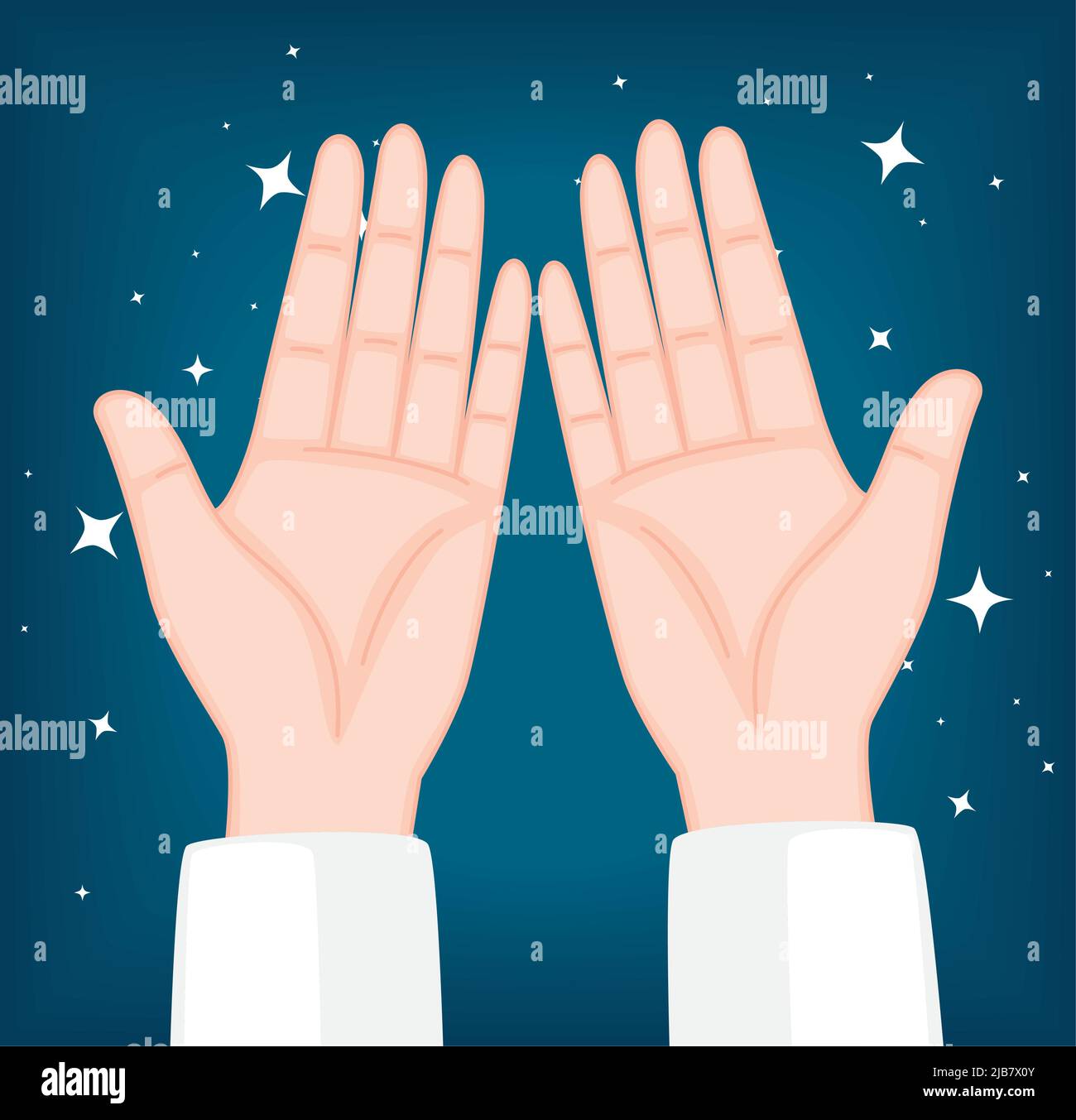 hands human praying at night Stock Vector Image & Art - Alamy