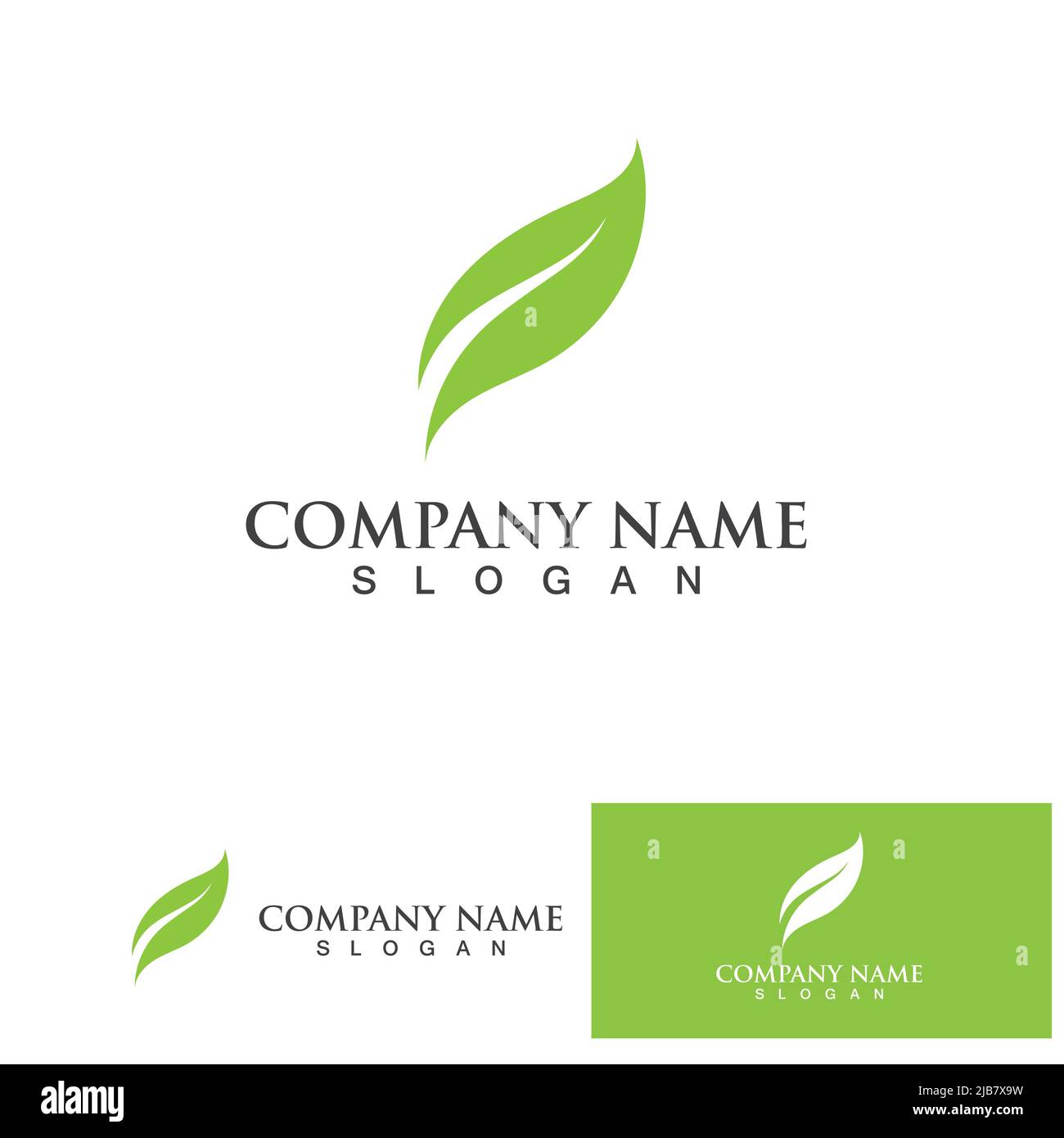 Leaf green logo and symbol vector template Stock Vector Image & Art - Alamy