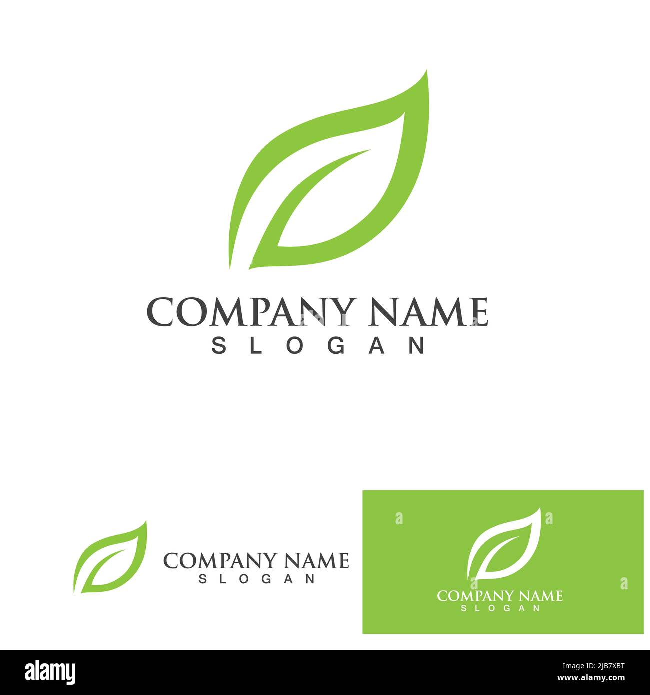 Leaf green logo and symbol vector template Stock Vector Image & Art - Alamy