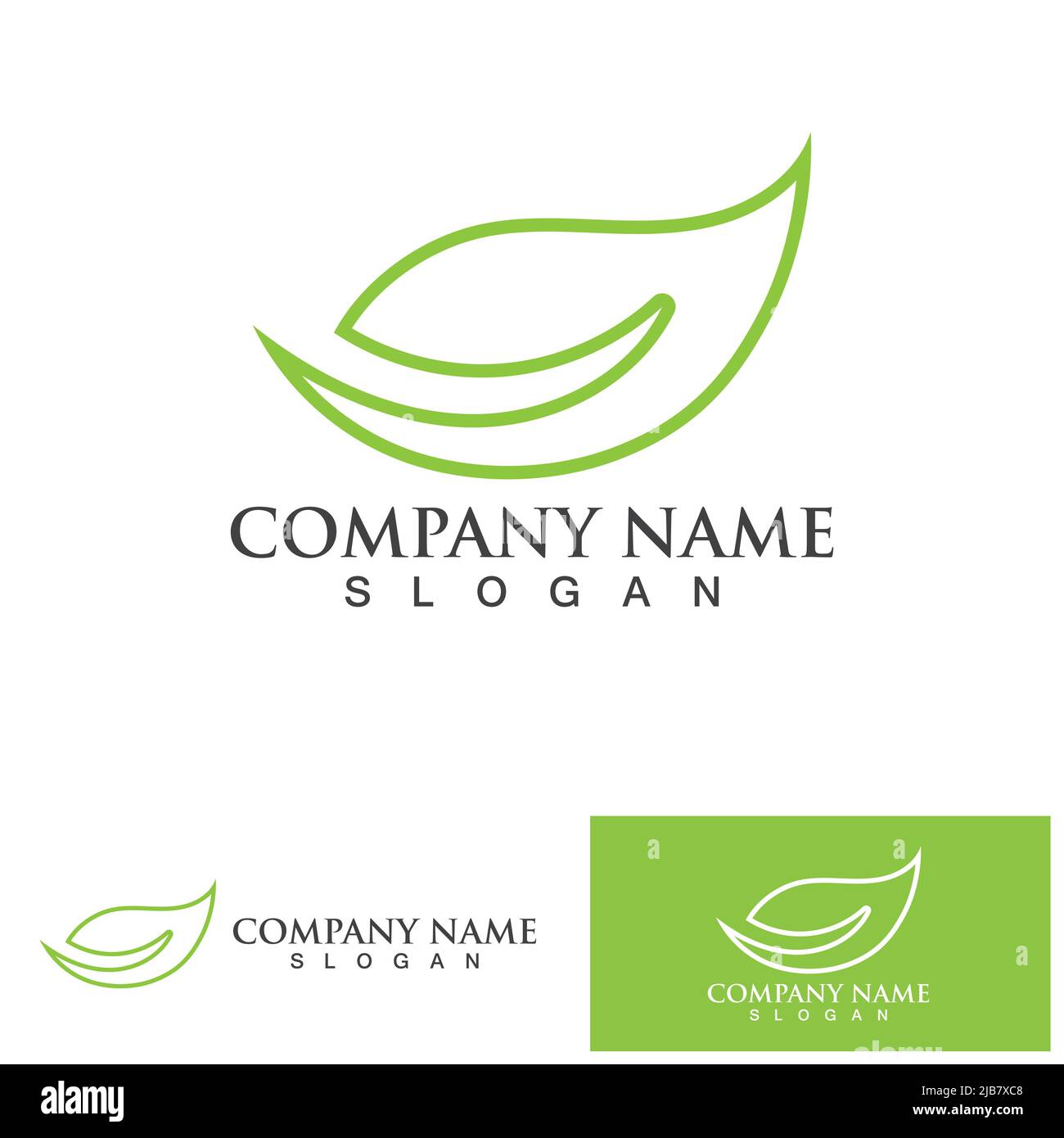Leaf green logo and symbol vector template Stock Vector Image & Art - Alamy