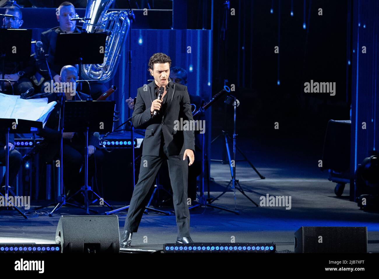 Verona, Italy. 3th June 2022. The three Italian singers of "Il Volo ...