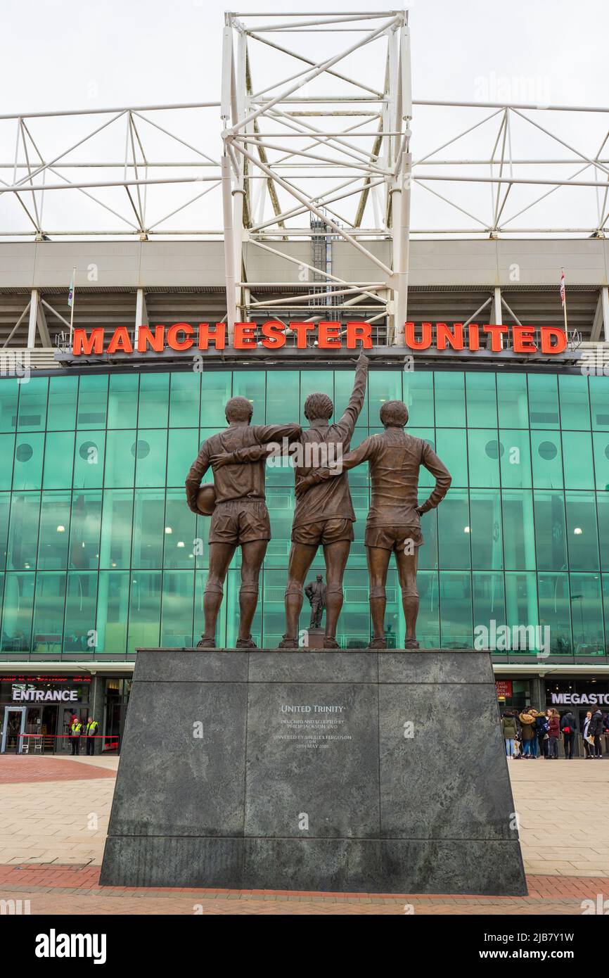 Manchester, England, March 27, 2019. the holy trinity of Charlton, Law ...