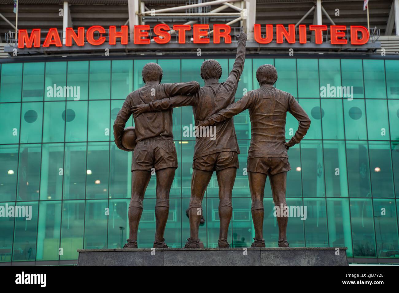 Manchester, England, March 27, 2019. the holy trinity of Charlton, Law ...