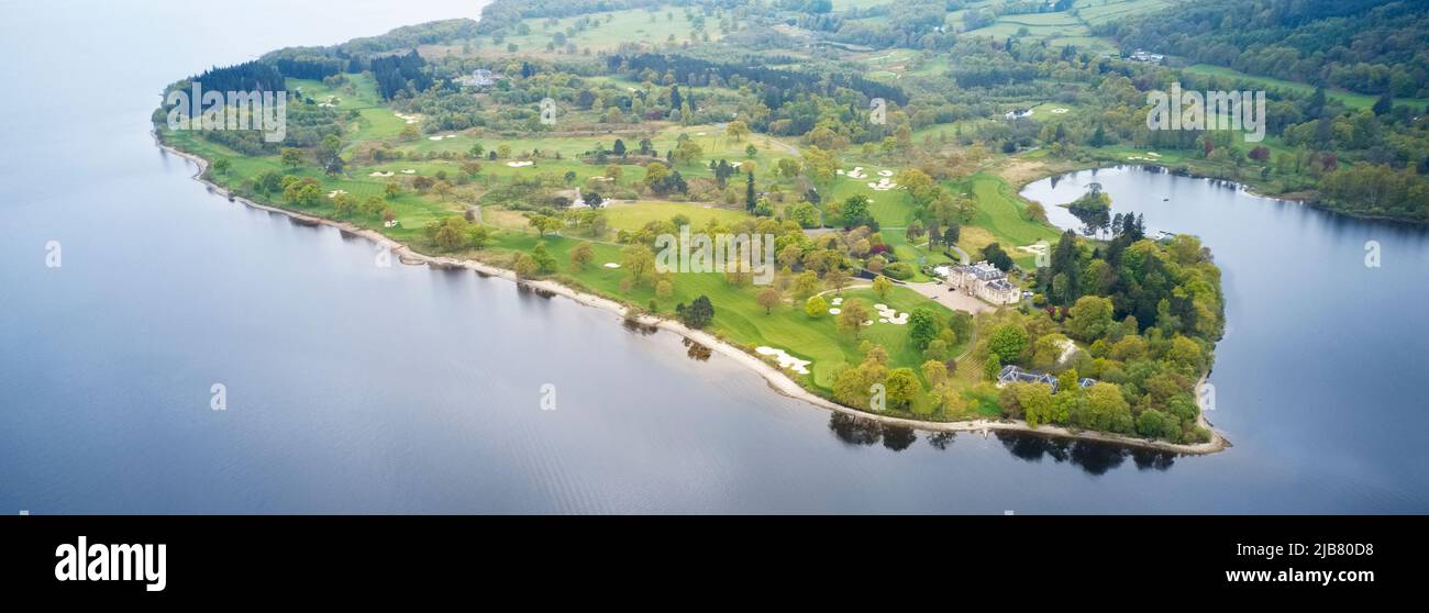 Loch Lomond golf course aerial view Scotland Stock Photo - Alamy