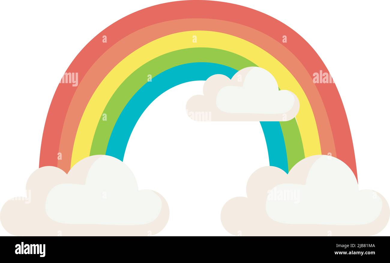 rainbow and clouds Stock Vector Image & Art - Alamy