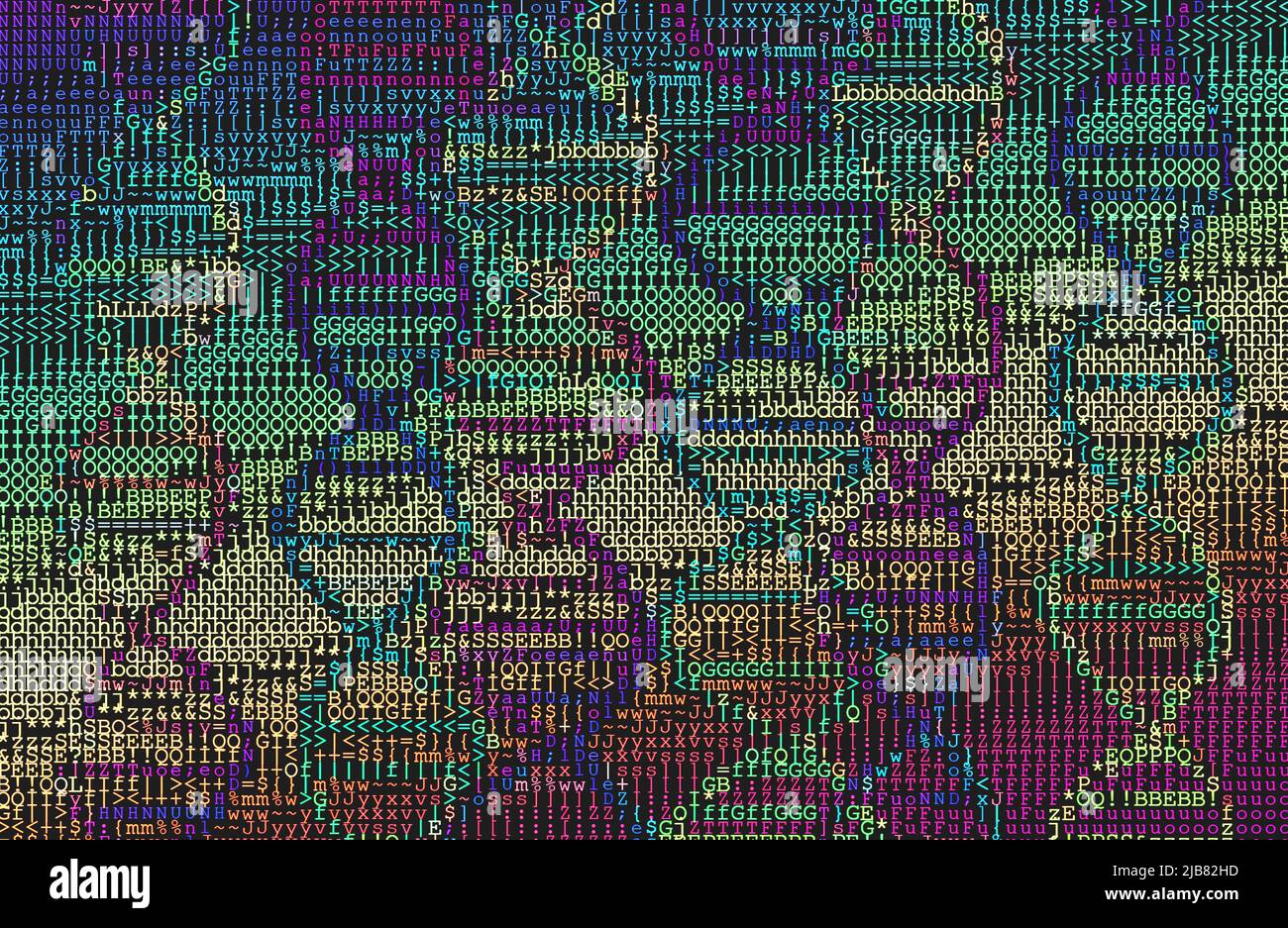 DNA molecules from numbers, artificial life concept, computer generated ...