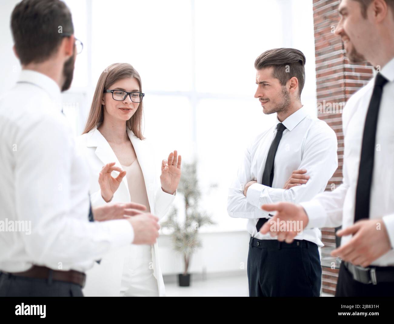 business woman talking to the business team.the concept of teamwork ...
