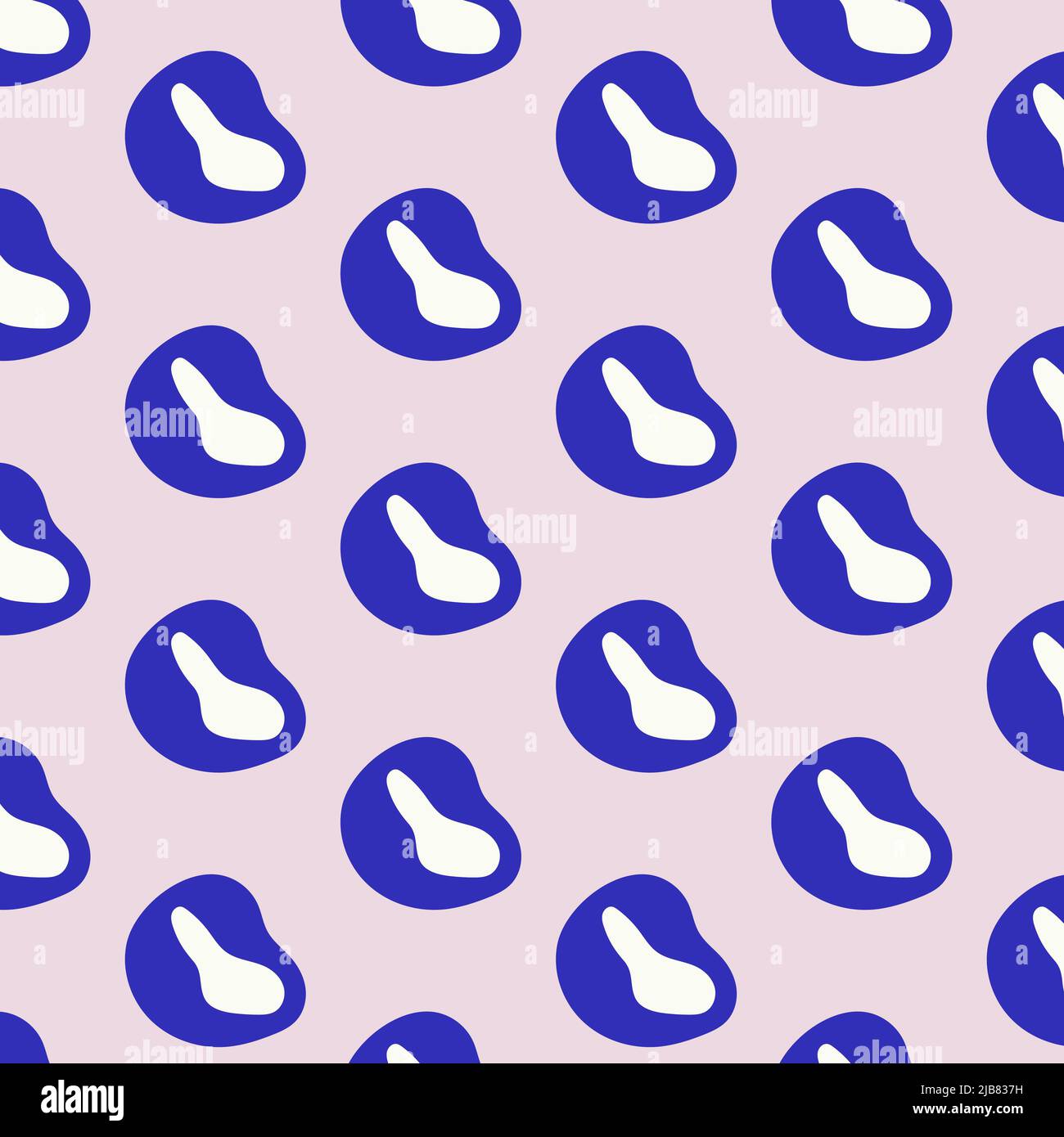 Modern doodles seamless pattern in trendy color. Abstract bend shapes ...