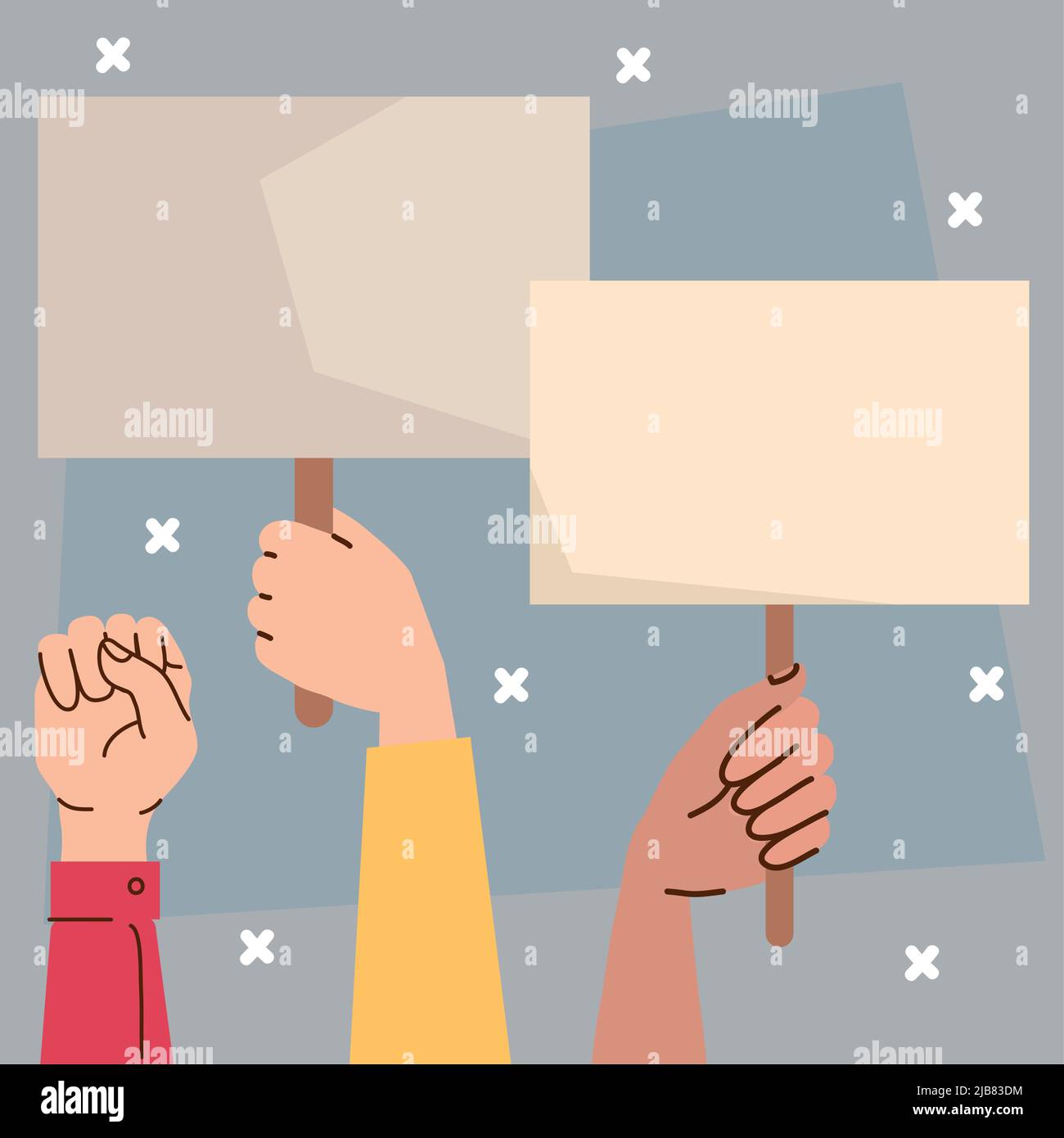 activists hands with banners Stock Vector Image & Art - Alamy